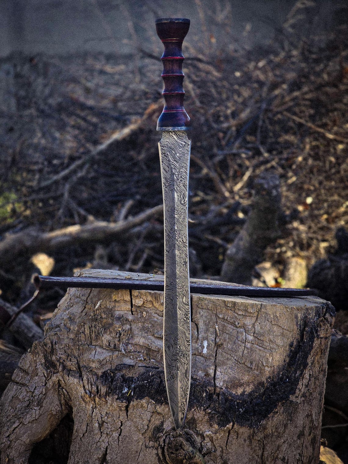 Hand-forged Damascus Roman Gladius Sword – Authentic Design With Wooden ...