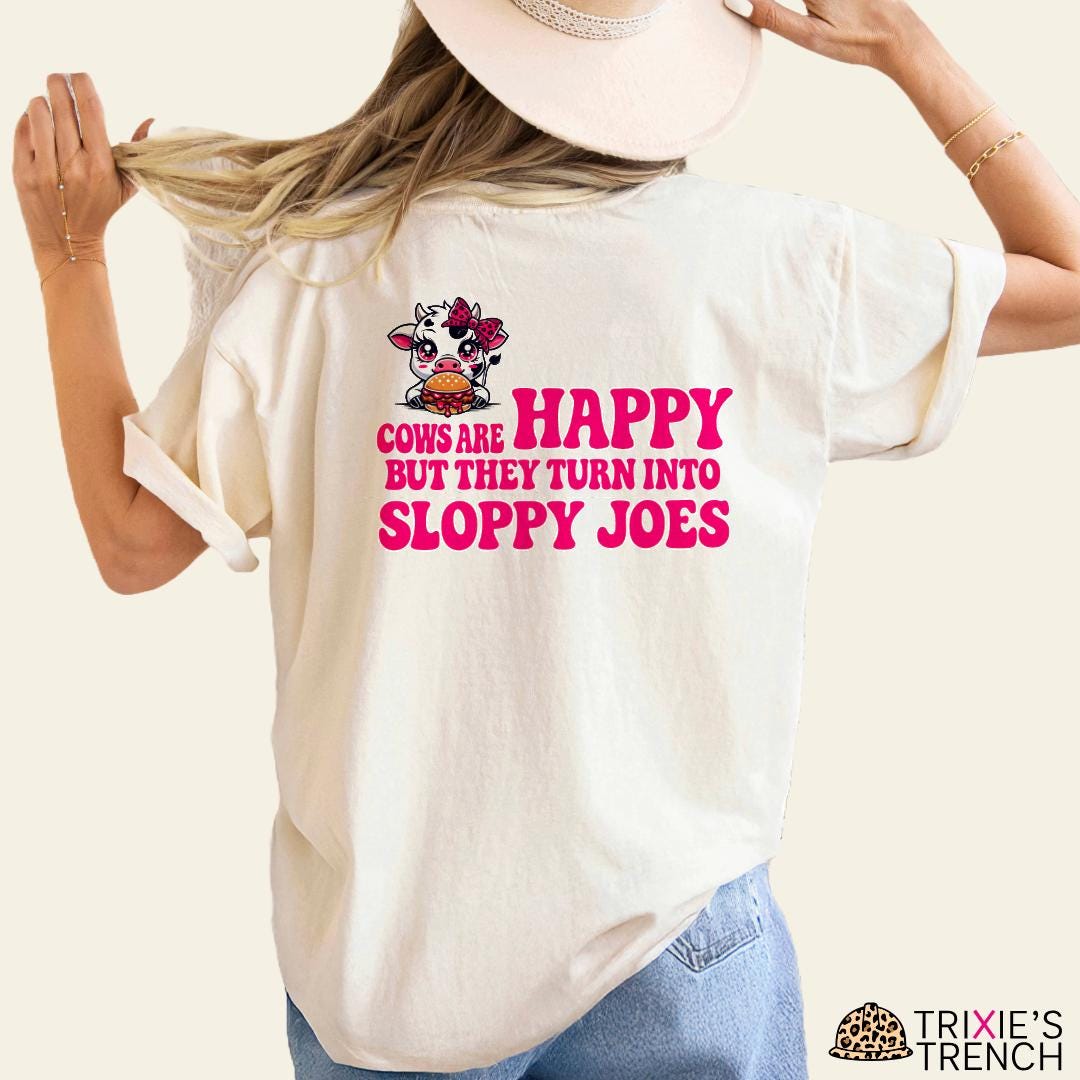 Funny Cow Sloppy Joe Graphic Tee | Western Pun Sweatshirt - Etsy
