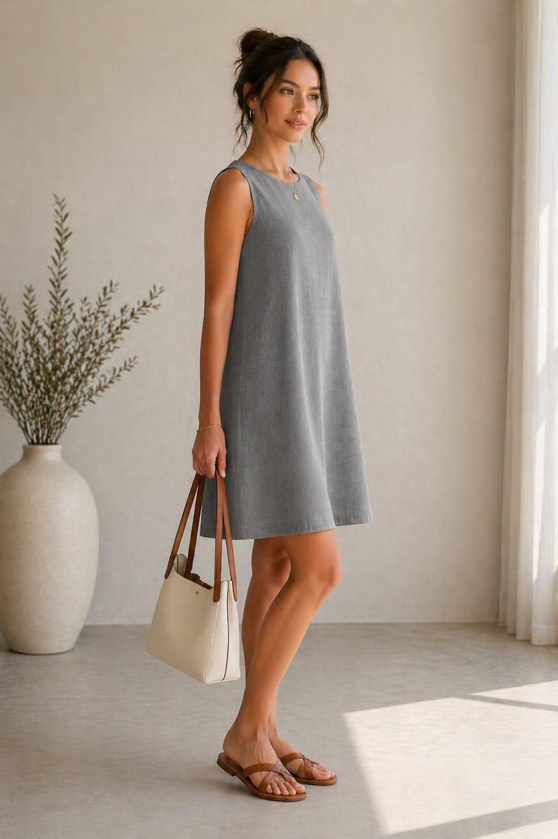 Women’s Shift Dress Sewing Pattern PDF | Sleeveless A-line Mini Dress ...