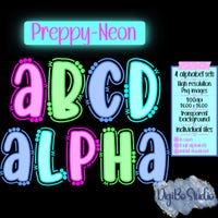 Neon Alpha Png, Alpha Sets Bundle, Scribble Alphabet Png, Scribble ...