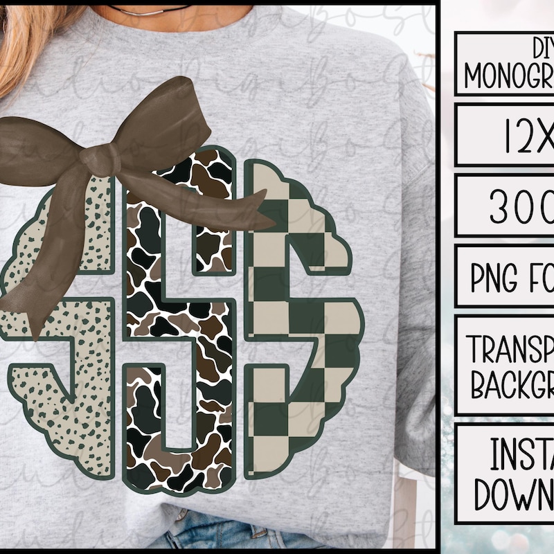 Camo and Checker Monogram - Etsy