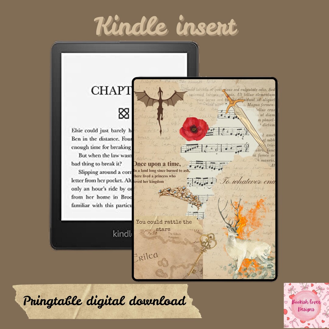 Kindle Paperwhite Skin Throne of Glass Kindle Printable Insert for ...