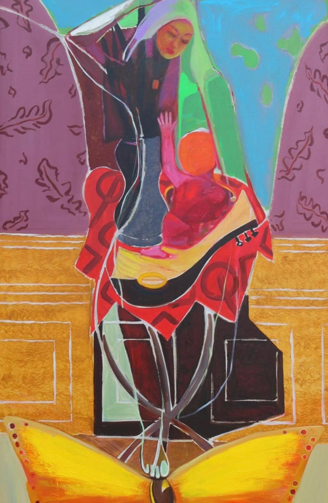 Abstract Mother and Child Painting – Original Acrylic Art on Canvas by ...