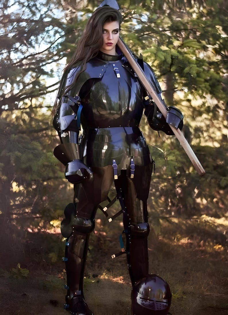 Black Gothic Knight Armor | Cosplay Medieval Fantasy Warrior Costume ...
