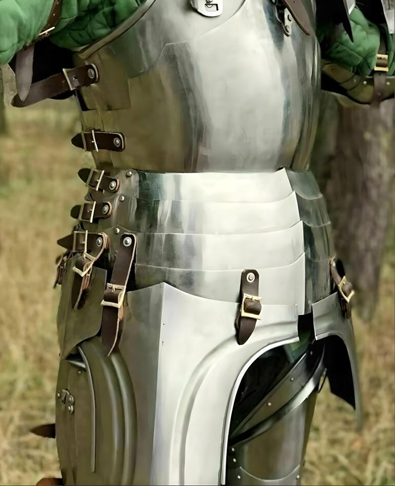 Handmade Medieval Knight Full Body Armor: 18 Gauge Steel Crusader Suit ...