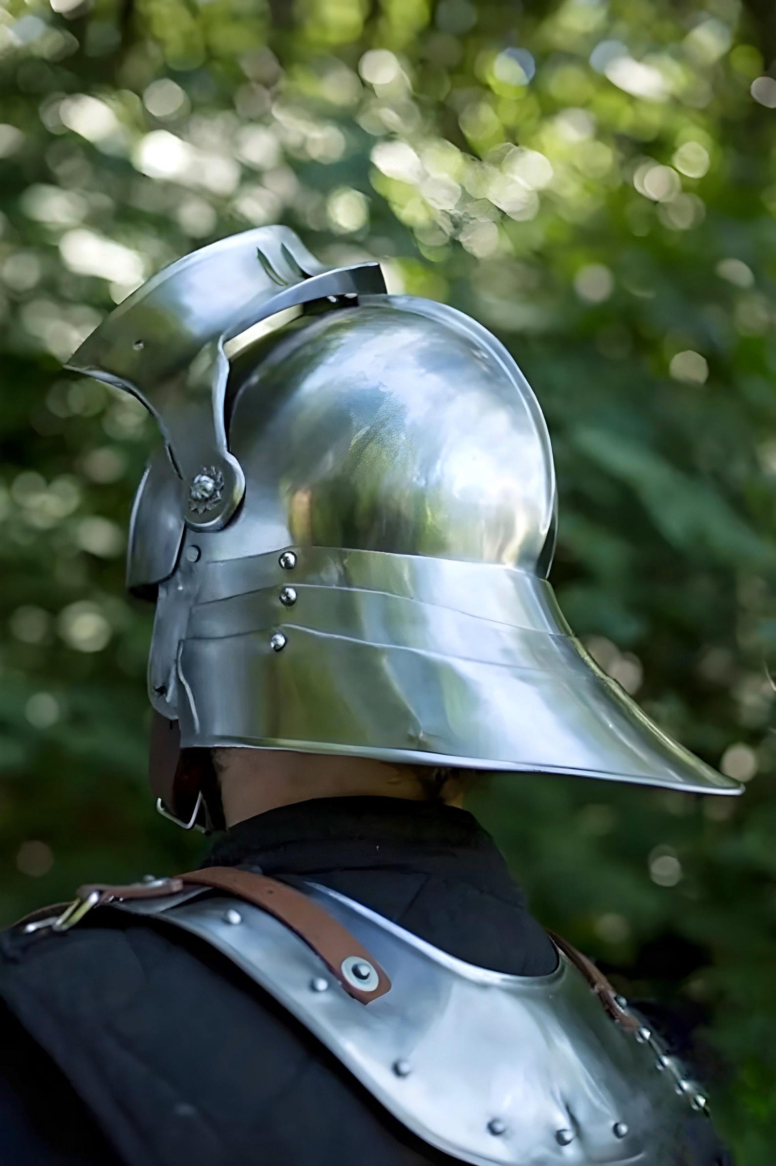 Medieval Gothic Sallet Knight Helmet Steel Visored Armor Handmade ...