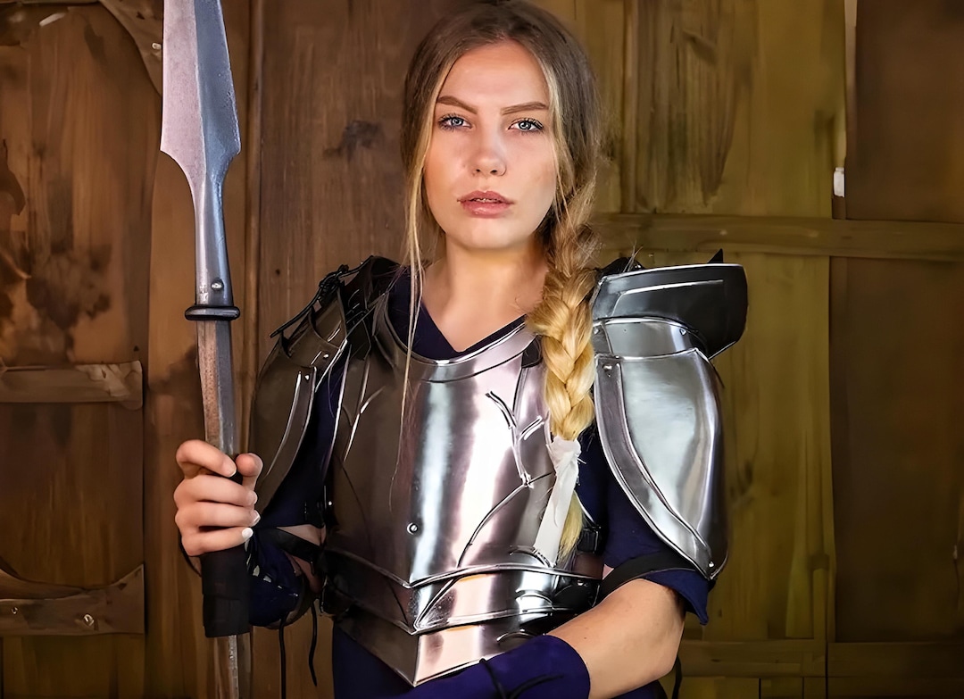 Medieval Steel Cuirass & Pauldrons – Women’s Knight Armor, LARP and ...