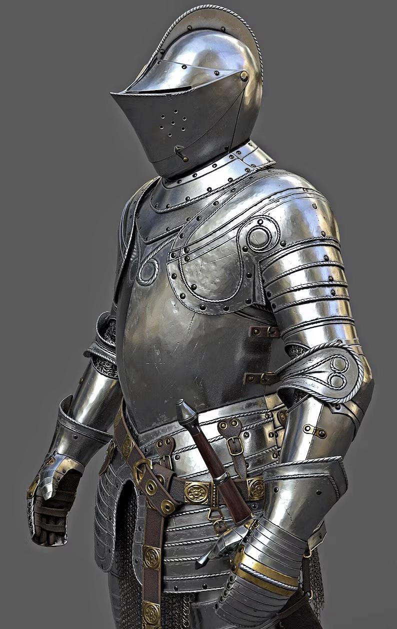 Medieval Knight Full Plate Armor: 18-gauge Steel, LARP Cosplay - Etsy