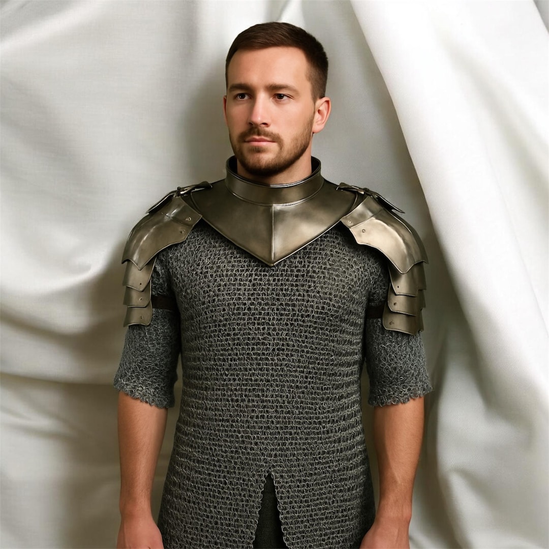 Medieval Chainmail Armor With Steel Pauldrons and Gorget – Knight ...