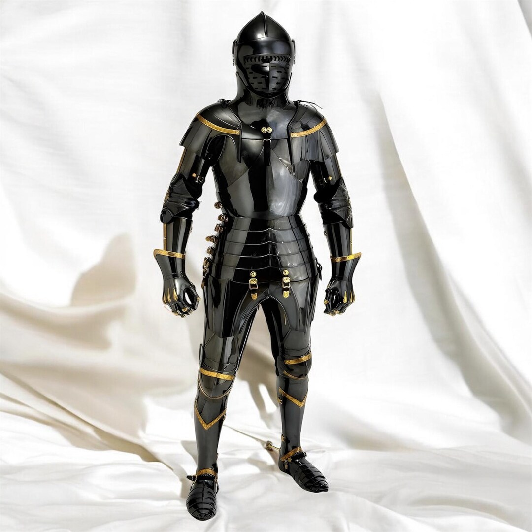 Black Knight Full Body Armor Suit | Medieval Gothic Steel Costume for ...