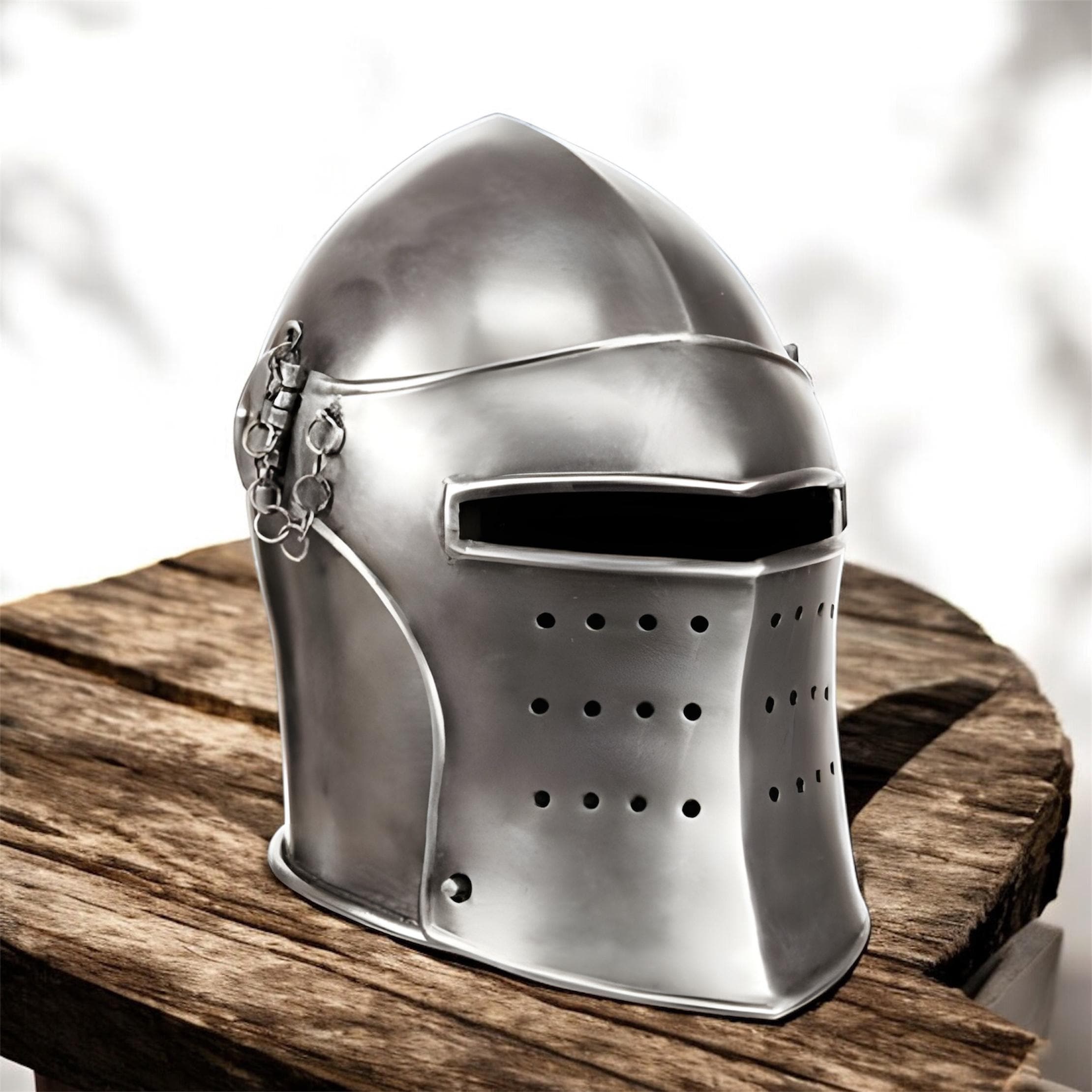 Medieval Knight Helmet | Black Crusader Great Helm | Templar Armor ...