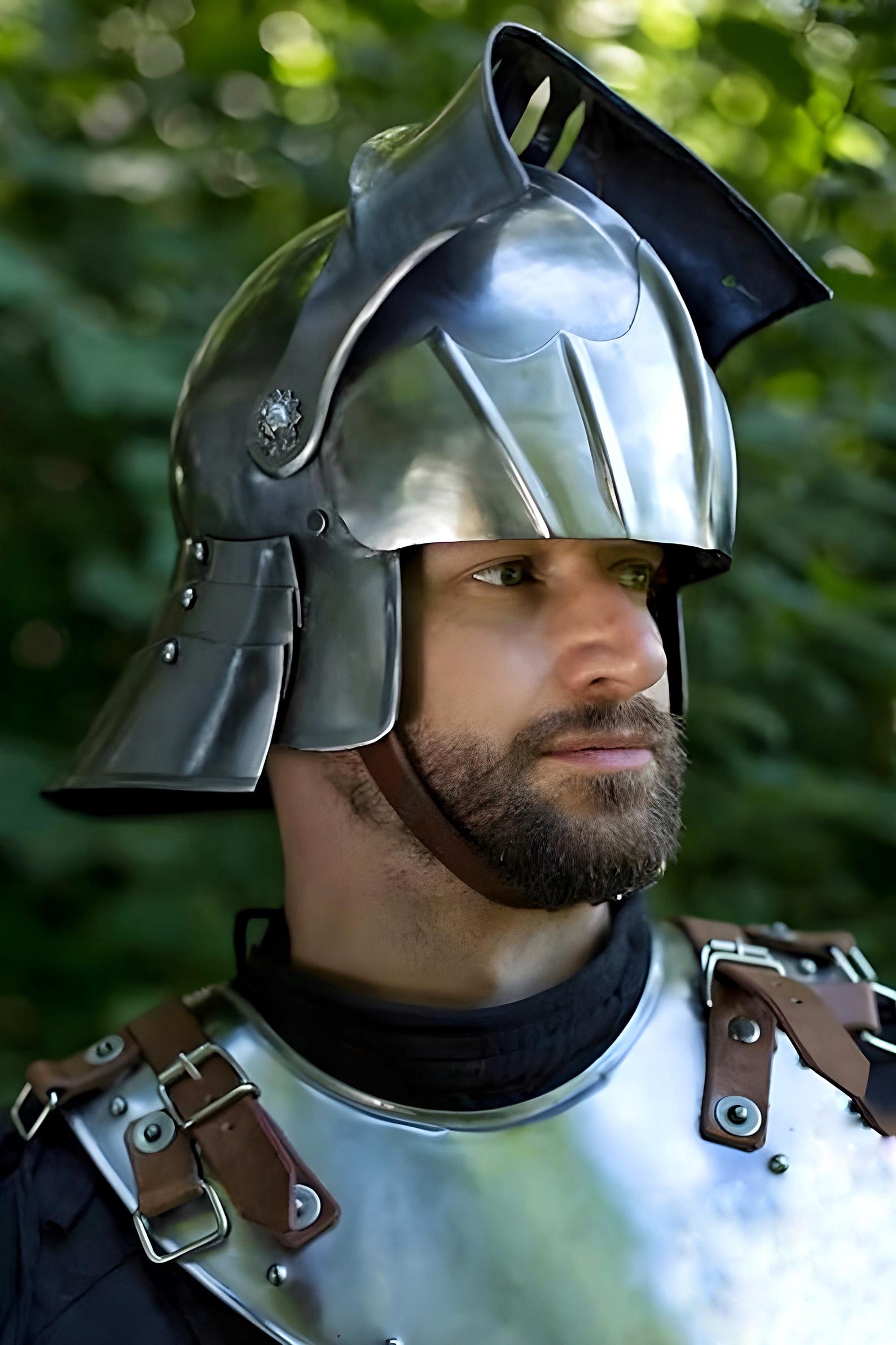 Medieval Gothic Sallet Knight Helmet Steel Visored Armor Handmade ...