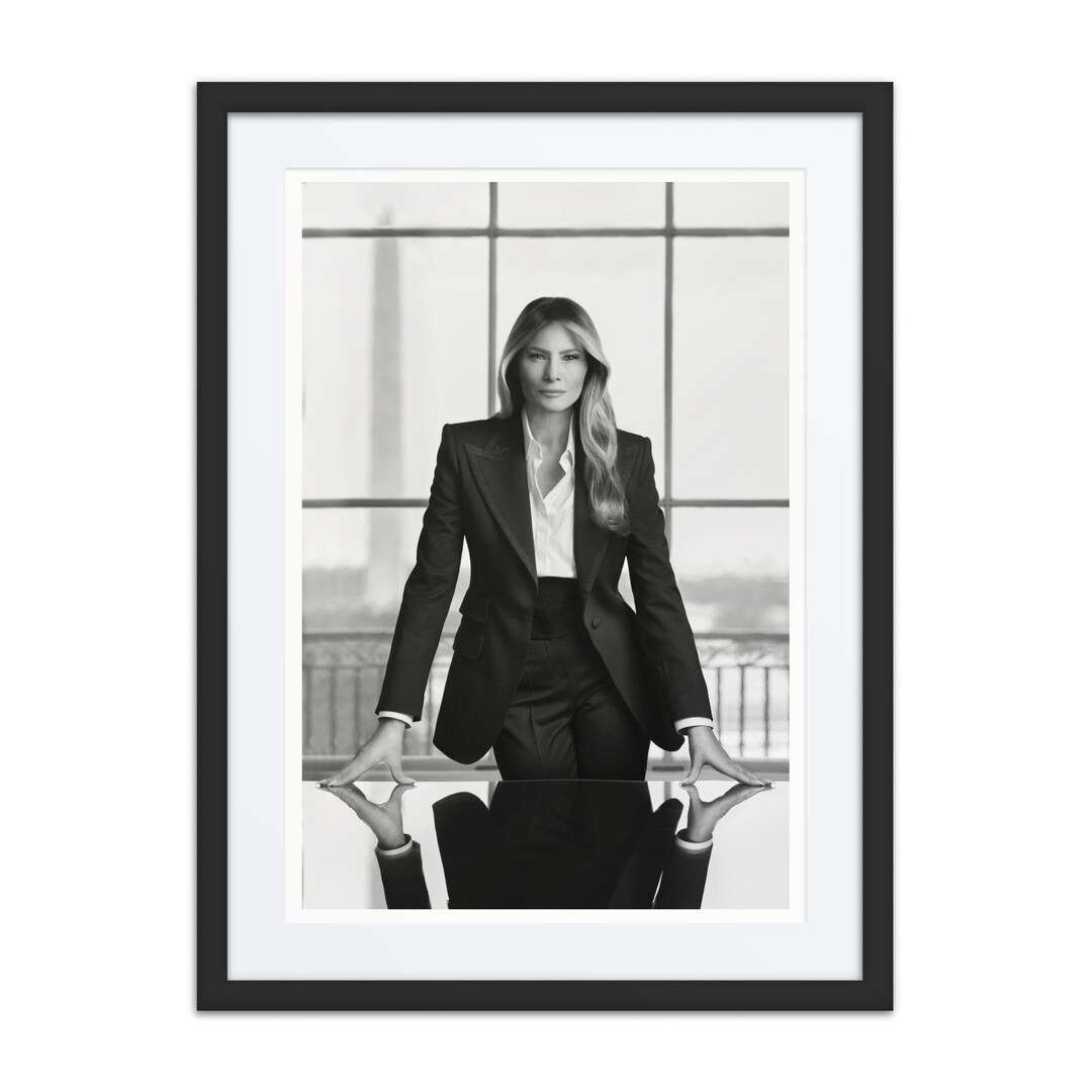 First Lady Melania Trump Official Portrait 2025 Framed Poster With Mat ...