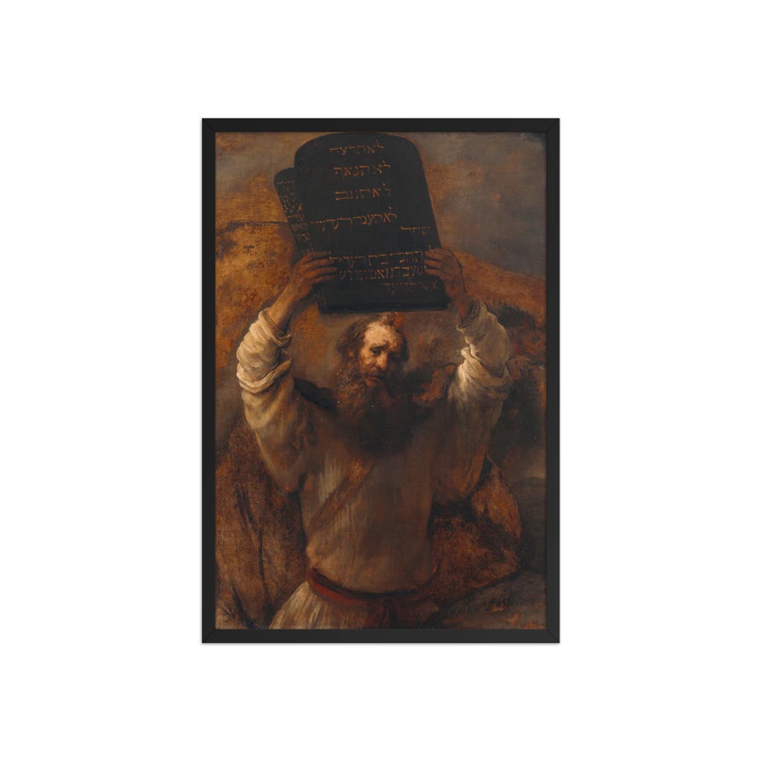 Moses Smashing the Tablets of the Law by Rembrandt Framed Poster - Etsy