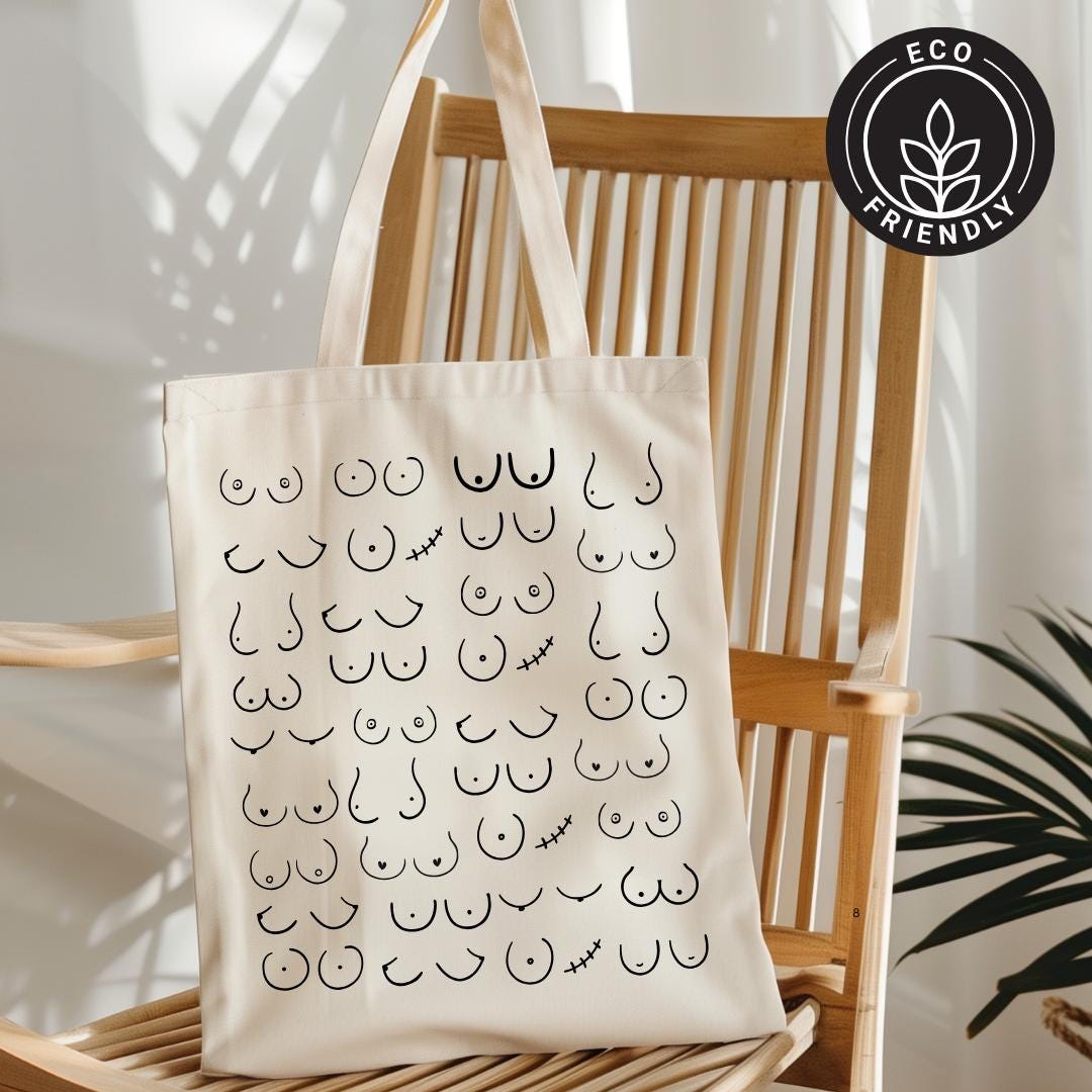 Fabric Bag Boobie Bag/ Funny Shopping Bag, Gift for Birthday, Christmas & for Girlfriend/ Eco ...