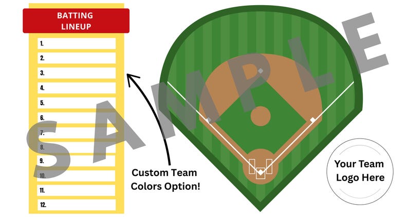 Baseball Lineup Banner, Customizable Team Dugout Sign (digital File) - Etsy