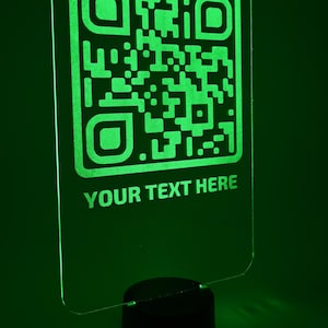 Large Bright QR Code Night Light - Custom LED Sign for Conventions ...