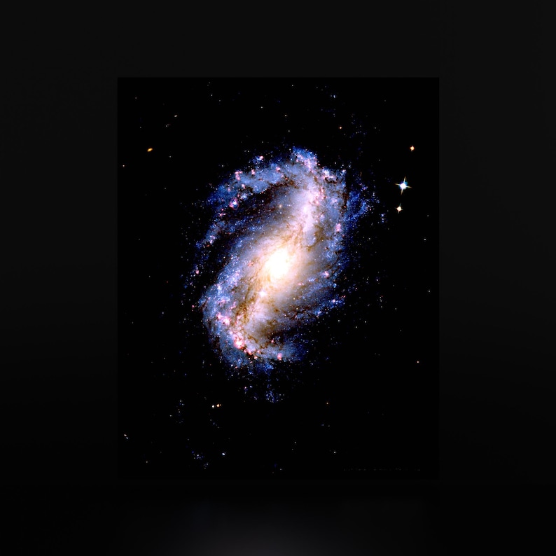 Barred Spiral Galaxy Light-up Poster, Space Wall Art, 20x16 In, Light ...