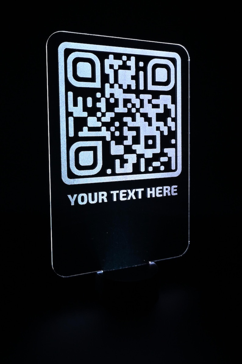 Custom QR Code LED Sign – Personalized Acrylic Night Light, Event Decor ...