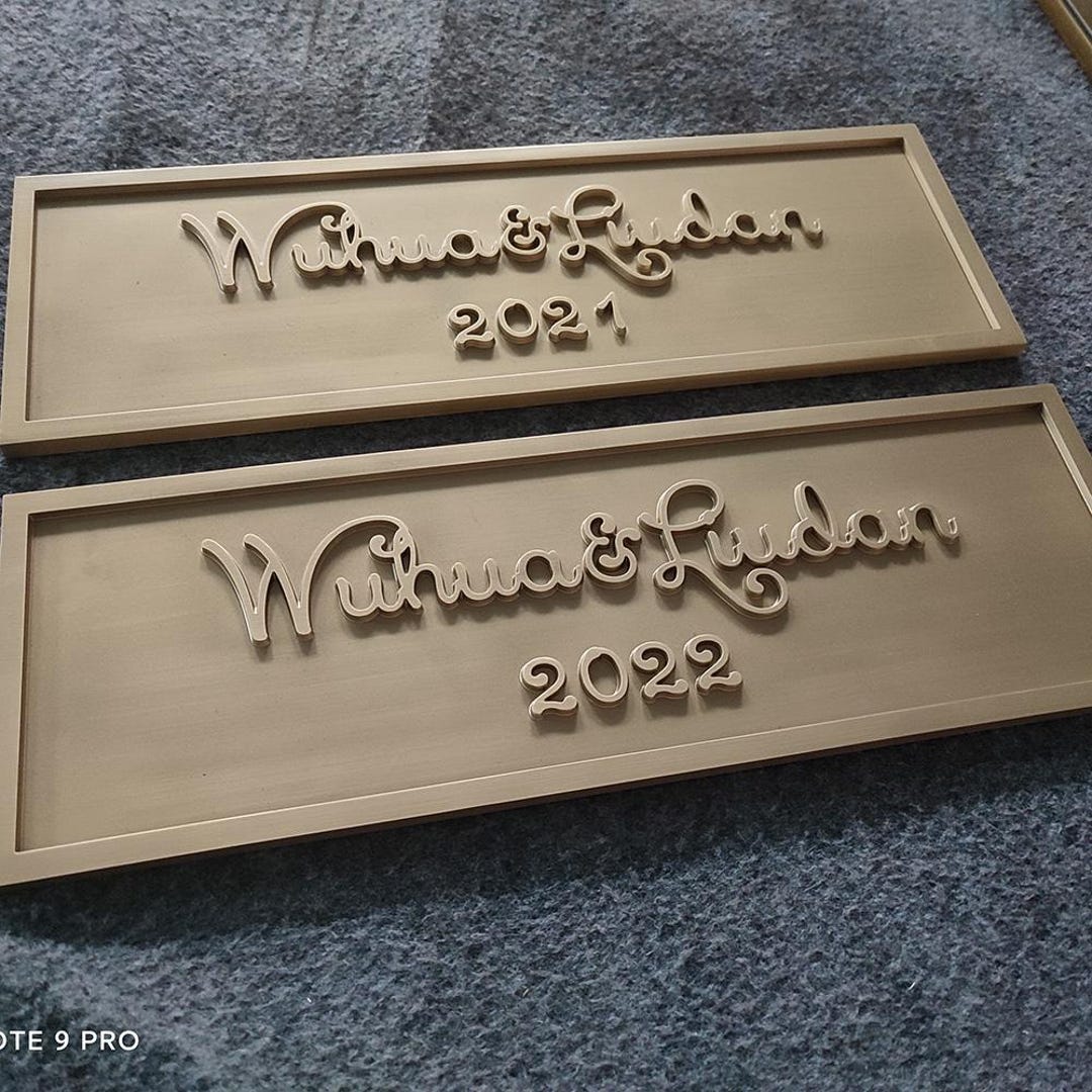 Custom Brass Sign With Satin Surface Brass Plate Logo Plaque Bronze ...