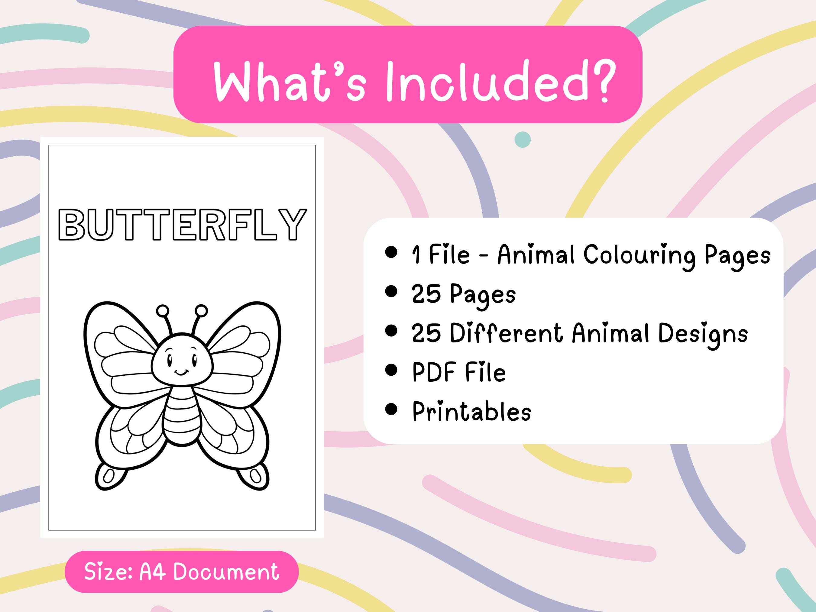 Printable Animal Coloring Pages, Kids Activities (PDF) - Etsy