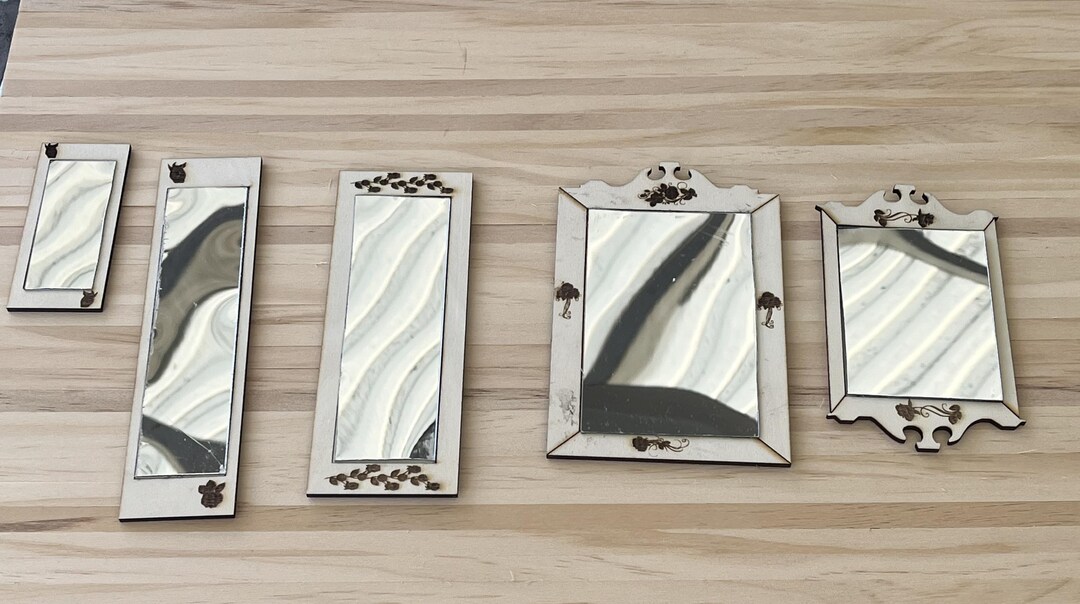 Five Dollhouse Mirrors Scale 1:12 Laser Cut Pattern Electronic File ...