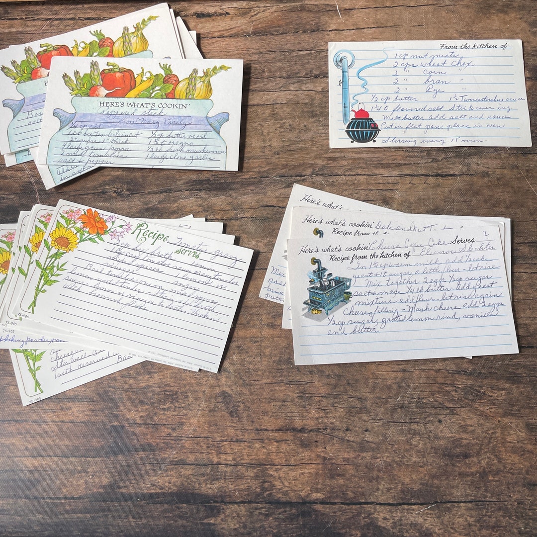 Vintage Handwritten Recipe Cards, Dessert Recipes, Lot - Etsy