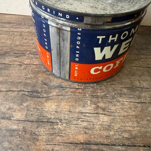 Vintage Coffee Can, Tin, Thomas J Webb - Etsy