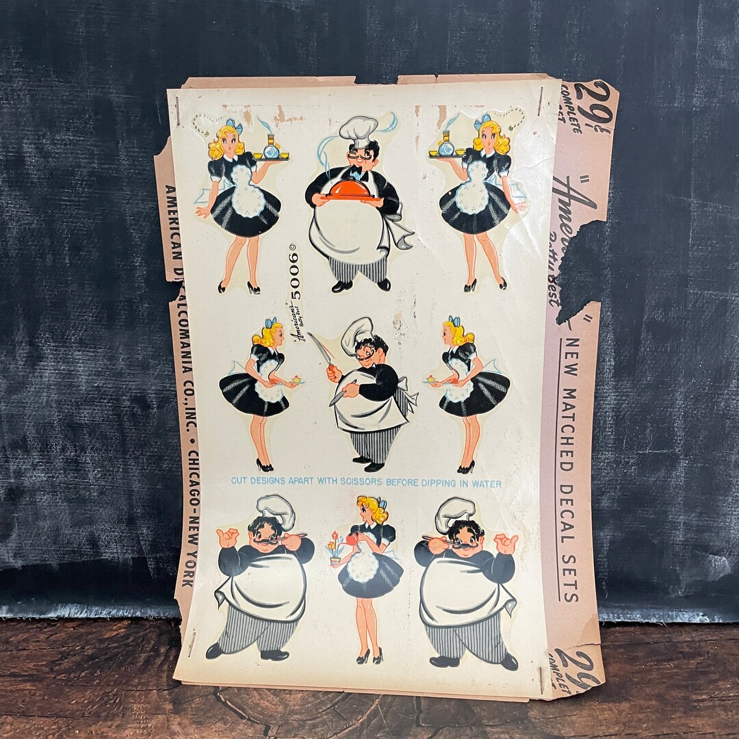 Vintage Kitchen Decals Chef Maid - Etsy