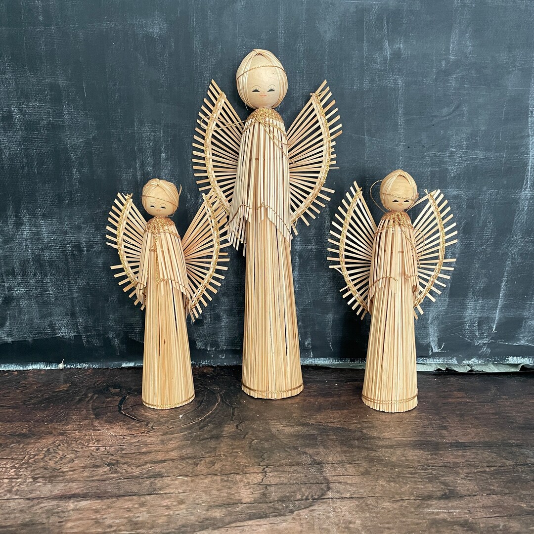 Vintage Swedish Angels Large, Straw - Etsy