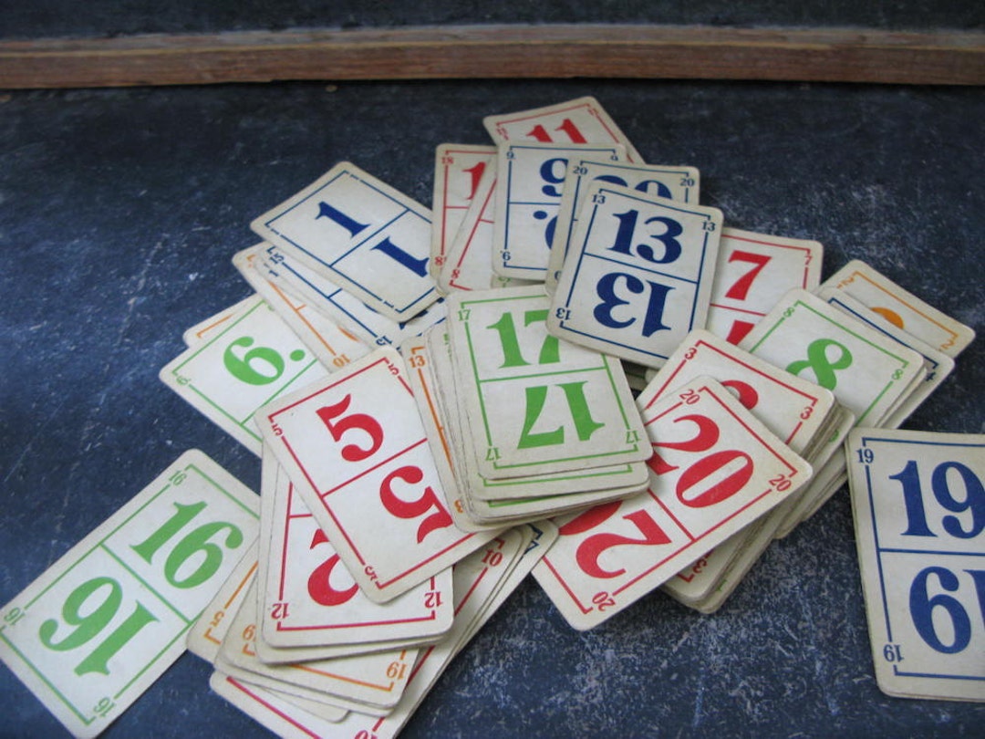 Vintage Number Cards, Wedding Table Numbers, Game Cards, Colorful - Etsy