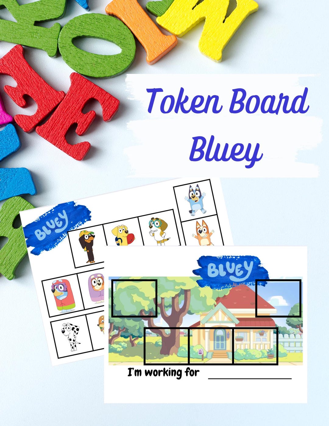 Bluey Token Board - Printable Behavior Reinforcement Chart, Motivation ...