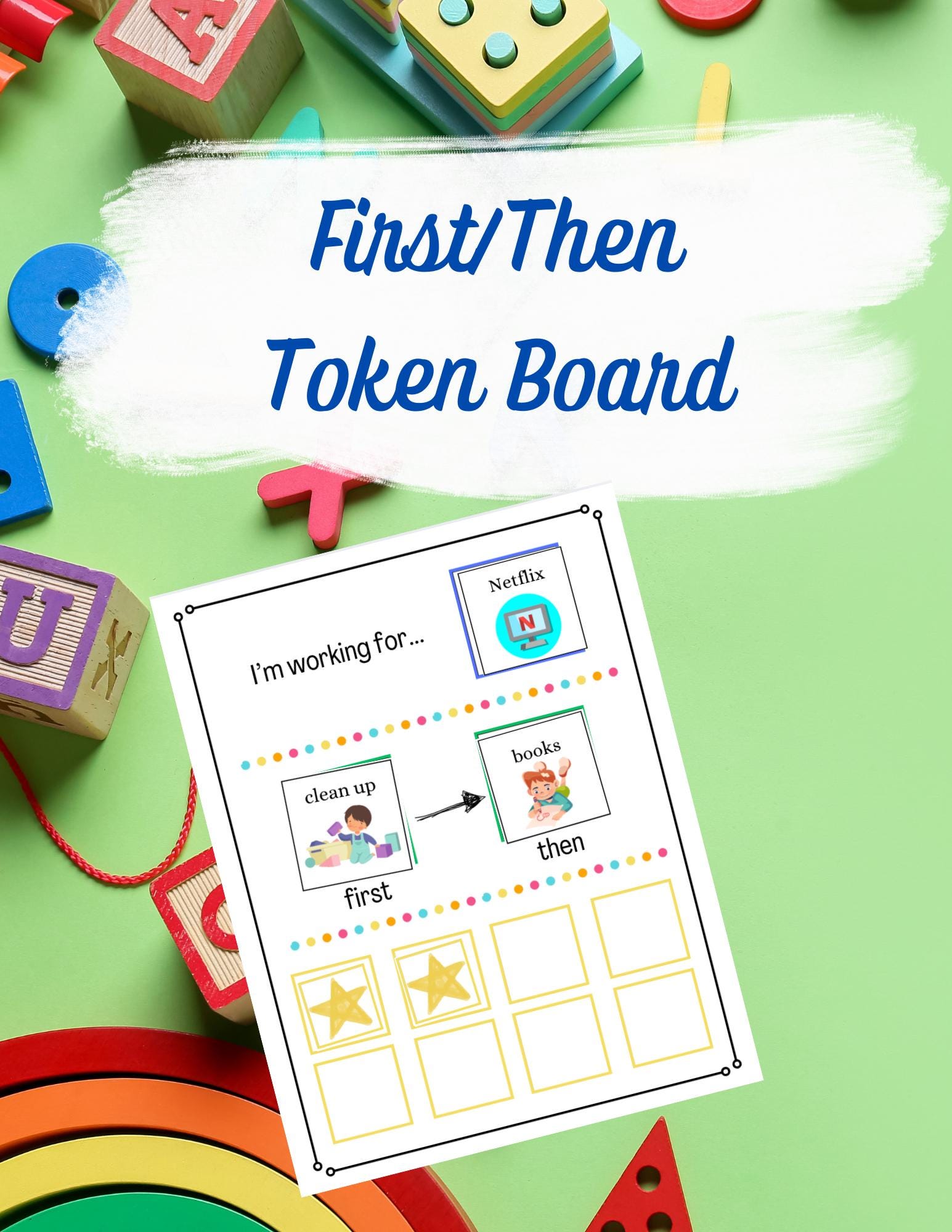 First Then Token Board - Etsy