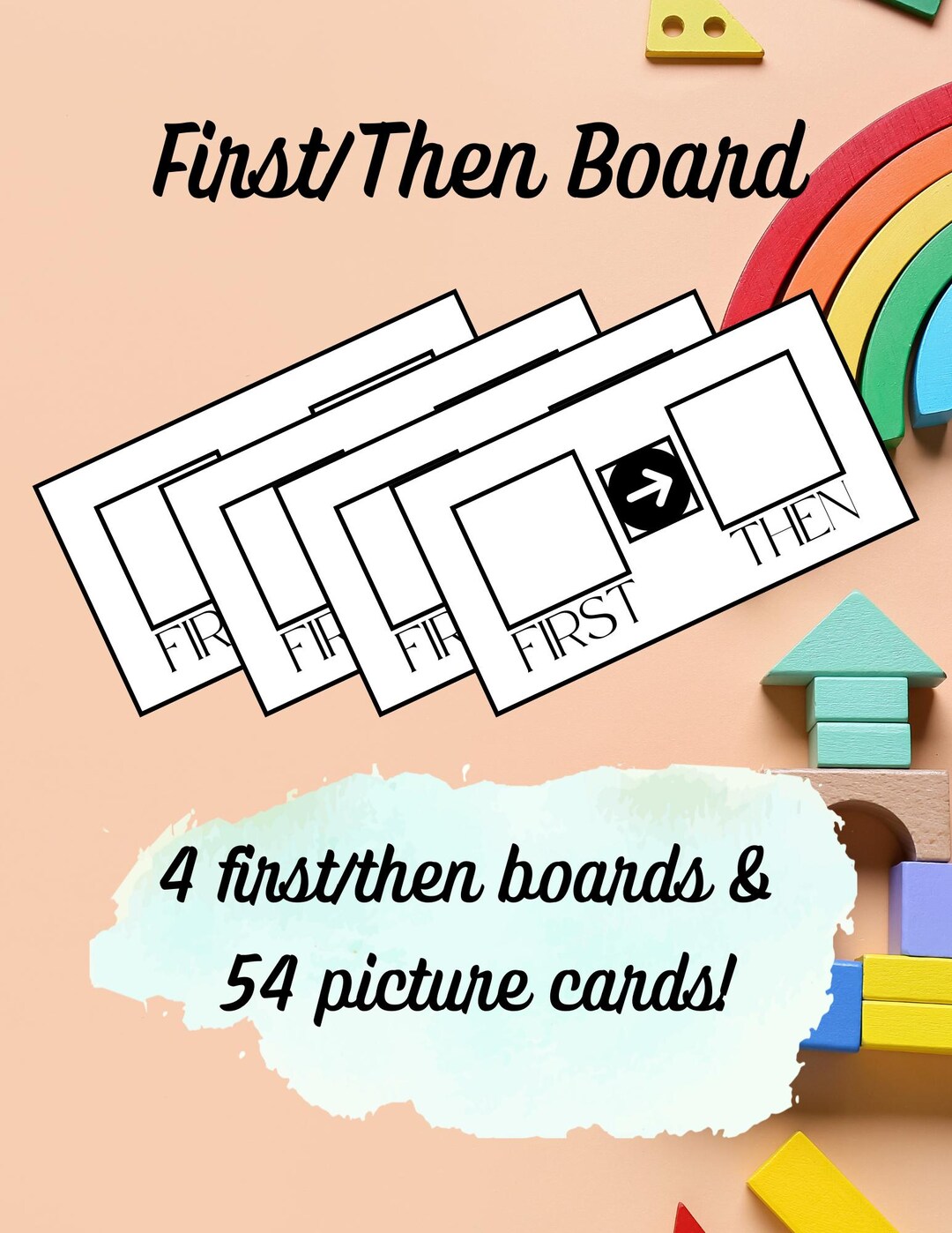 First/then Board - Visual Schedule for Kids, Easy-to-use Behavior Tool ...