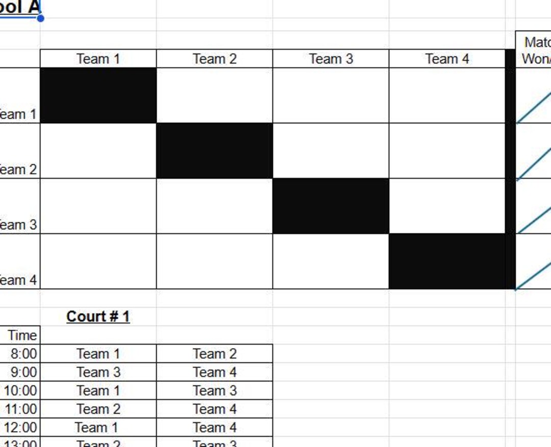 8 Team Round Robin Excel Spreadsheet Template 2 Pools - Etsy