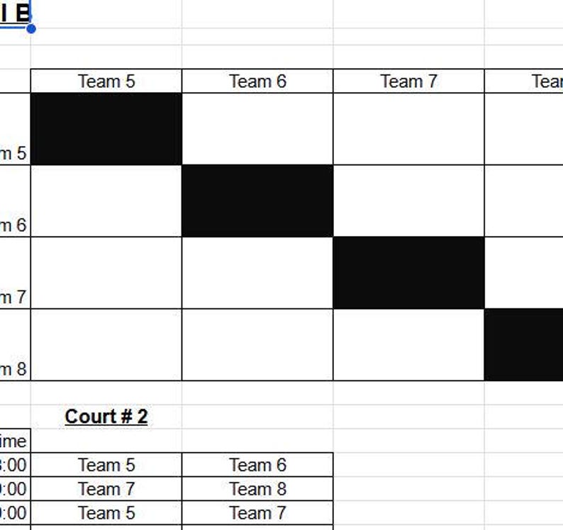 8 Team Round Robin Excel Spreadsheet Template 2 Pools - Etsy