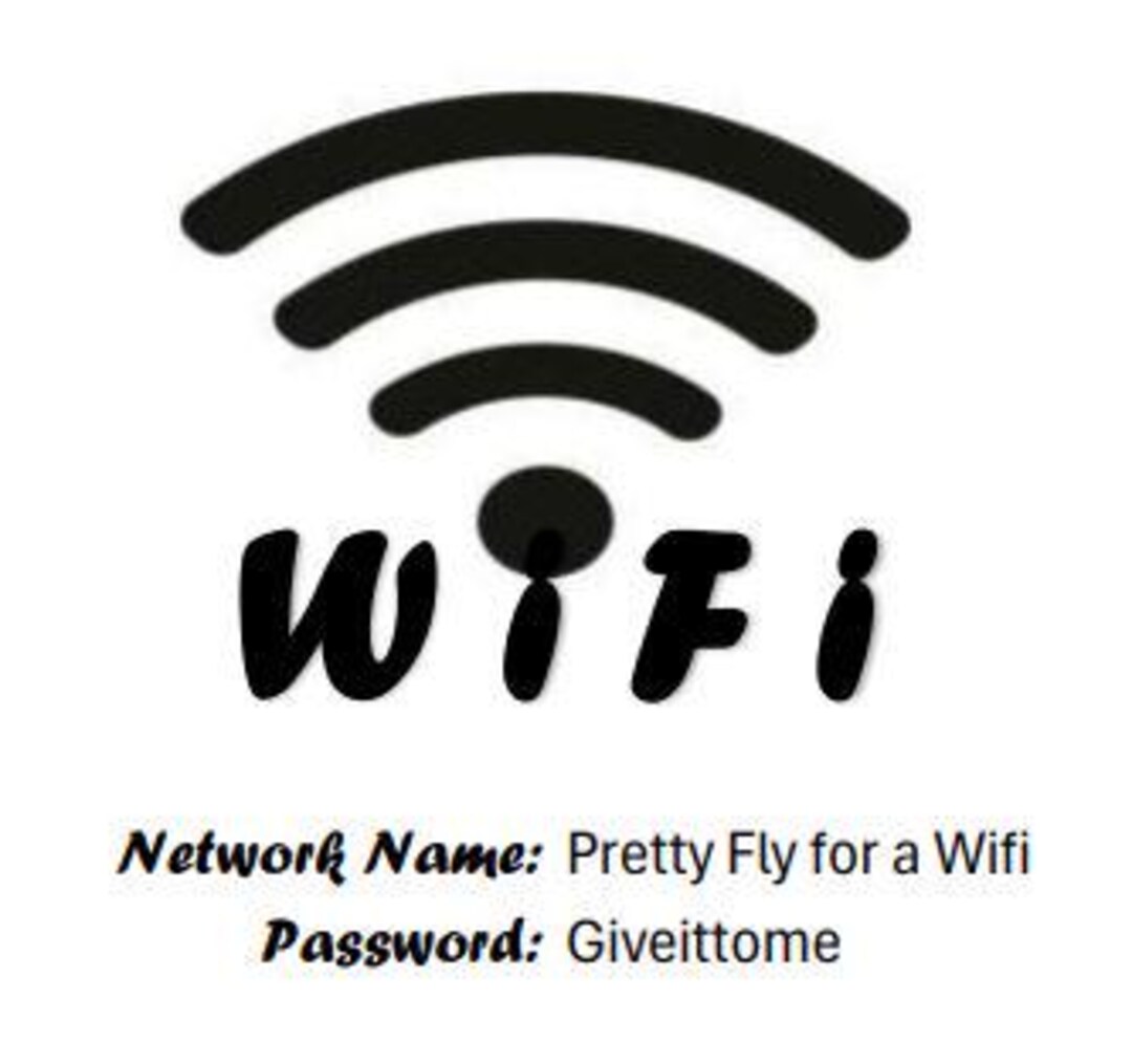 Printable Simple Wifi Information Sign for Hotels, Short Term Rentals ...
