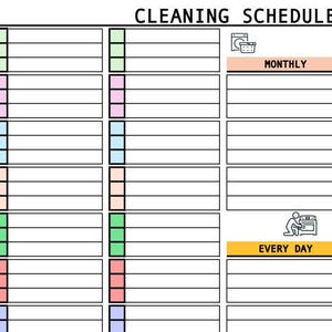 Home Cleaning Schedule, Printable Template, Daily, Monthly, Annual ...