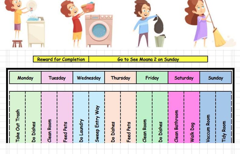 Kids Daily Chore Tear off Chart, Weekly Task and Chore Tracker - Etsy