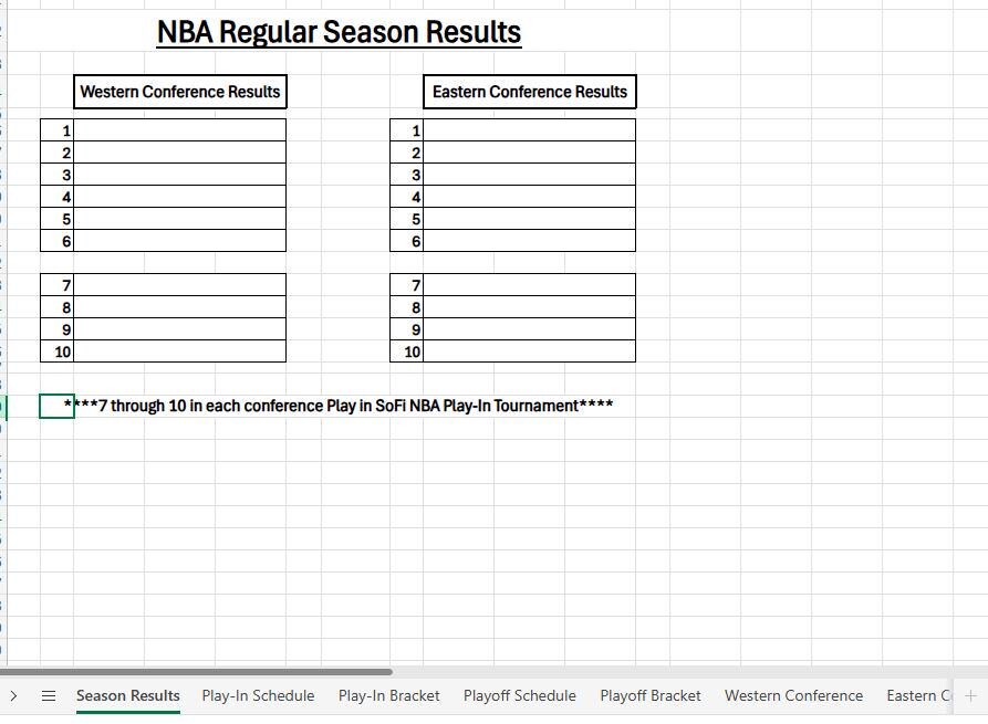 NBA Basketball Playoff Bracket, Draw for Play-in Tournament and ...