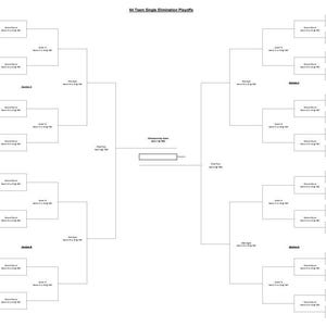 64 Team Single Elimination Playoff Draw, Printable Excel Template - Etsy