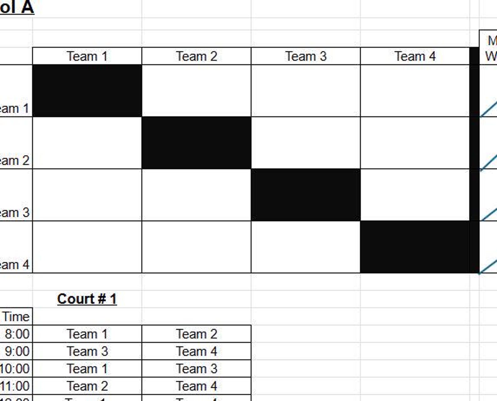 8 Team Round Robin and Playoff Draw Excel Spreadsheet Template Package ...