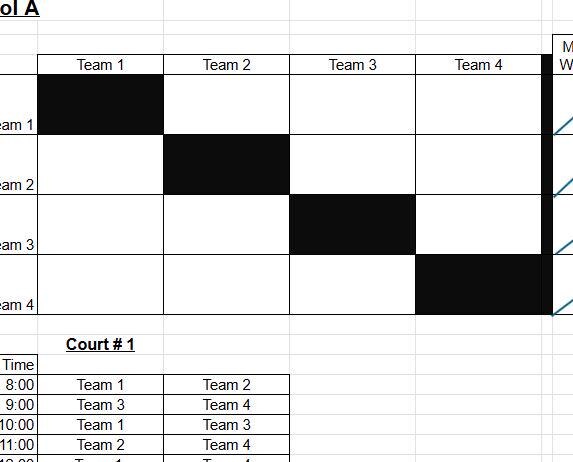 8 Team Round Robin and Playoff Draw Excel Spreadsheet Template Package ...