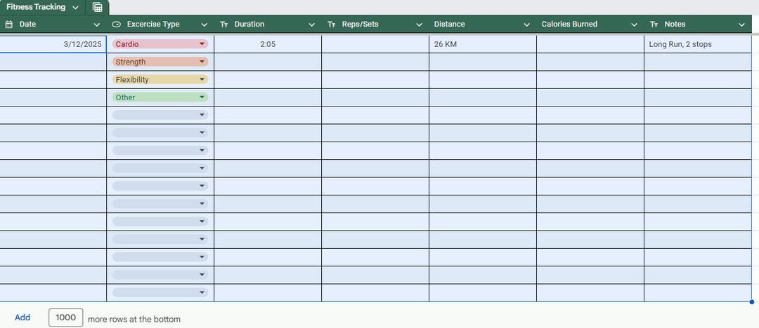Daily Fitness Tracker Template, Excel and PDF, Printable. - Etsy