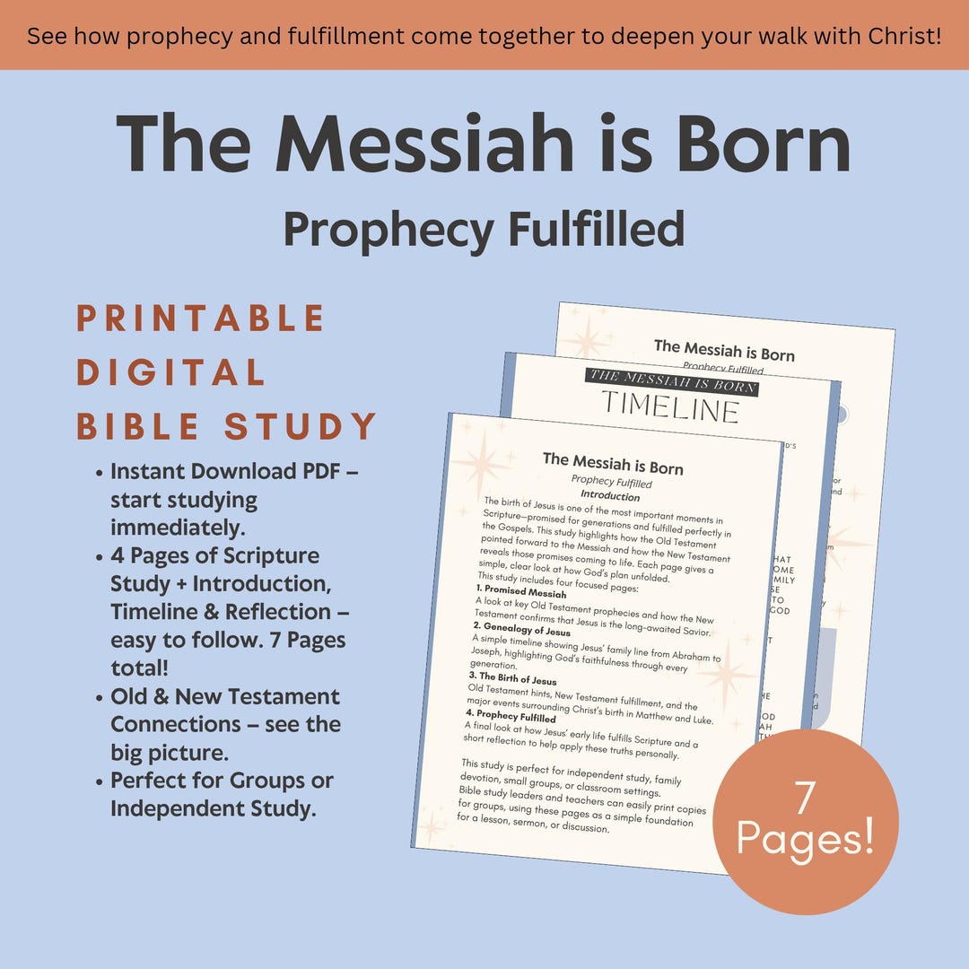 The Messiah is Born Bible Study | Printable Nativity Study | Gospel ...