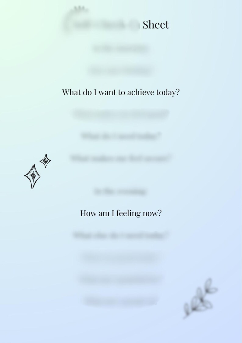 Daily Self-check-in Sheet – Printable PDF – Minimalist Mental Health ...