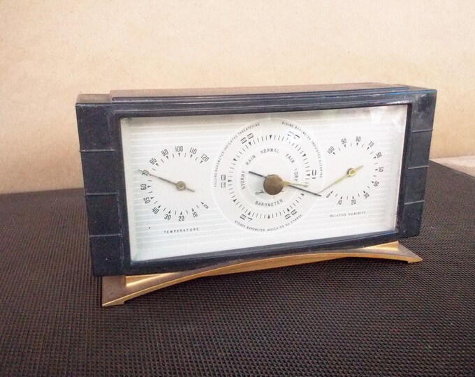 Vintage Airguide Art Deco Desktop Weather Station barometer Humidity ...