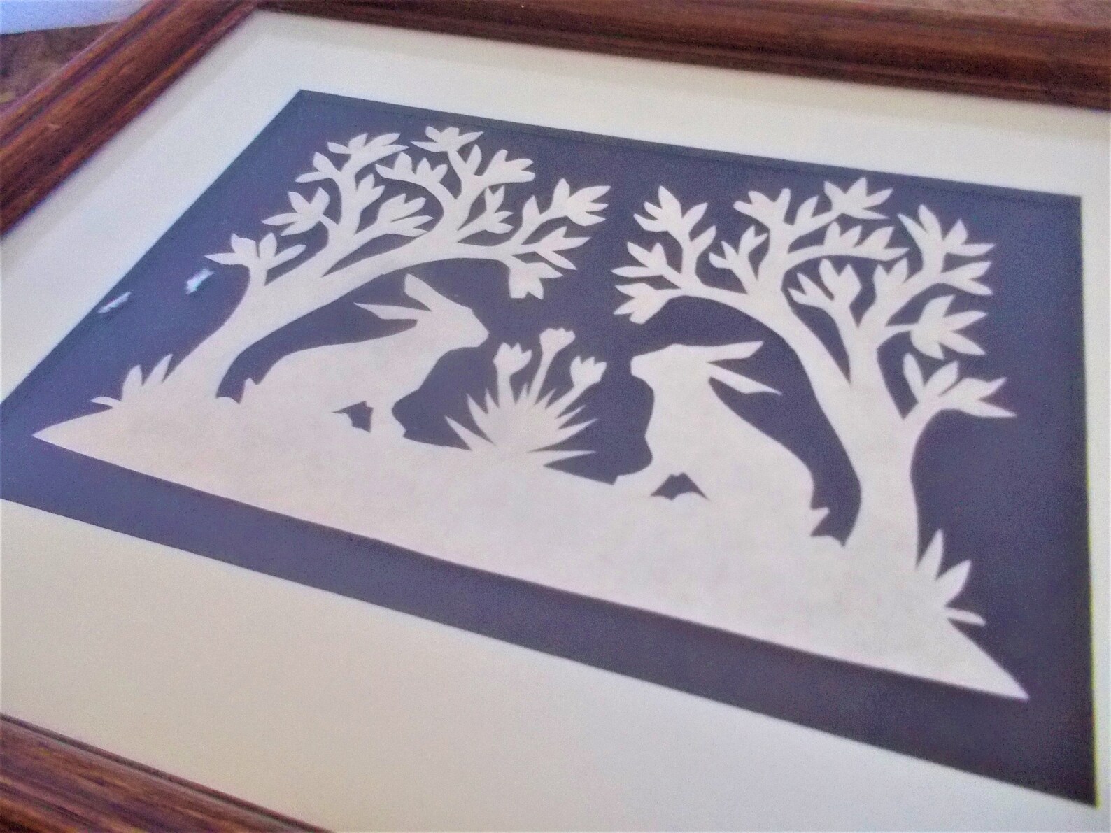 Vintage Framed Scherenschnitte Paper Cutting Bunnies Rabbits - Etsy