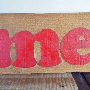 Vintage Wood Red Lowercase "me" Sign - Etsy