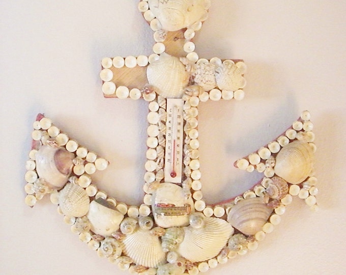 Vintage Folk Art Souvenir Seashell Anchor Thermometer - Etsy